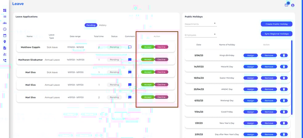 How to Approve or Decline Leave Requests