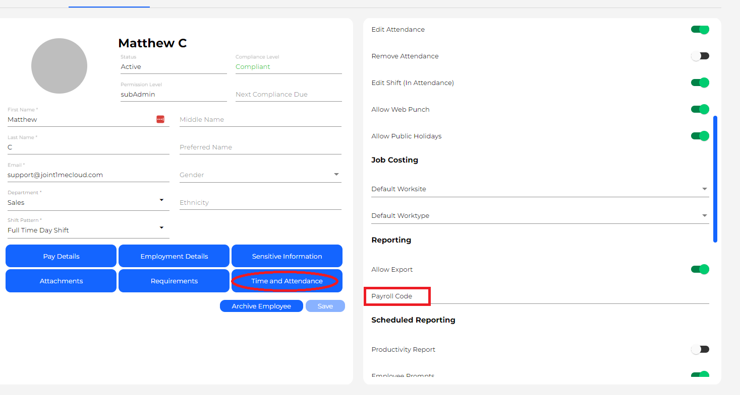 Where to Set Payroll Codes