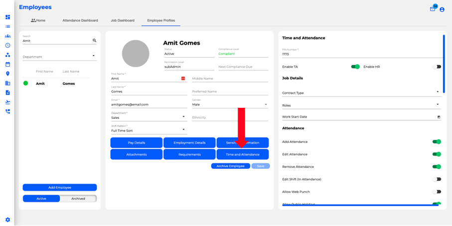 How to enable Web punch feature for employees?