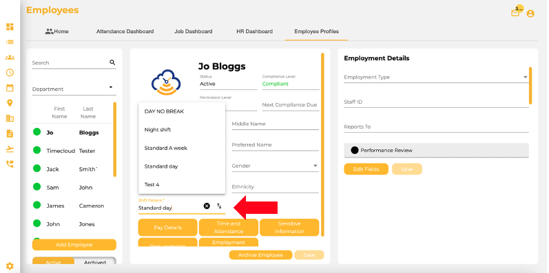 Assign Shift Patterns to Employees
