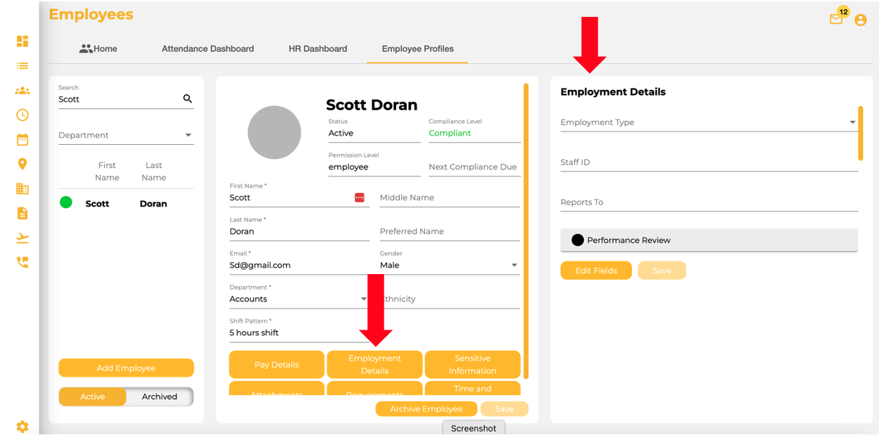 Employees Page Overview
