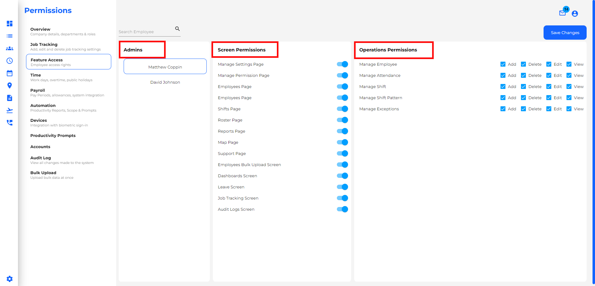 Feature Access Configuration